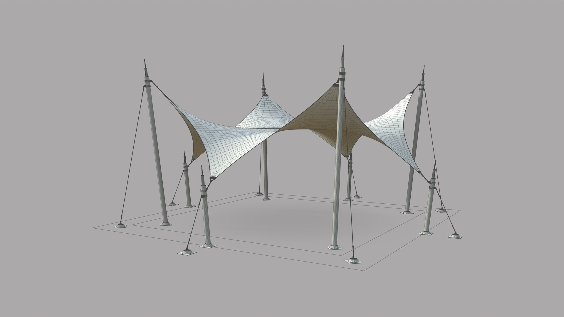 3D Model Tensile Structure Tent - TurboSquid 2257960