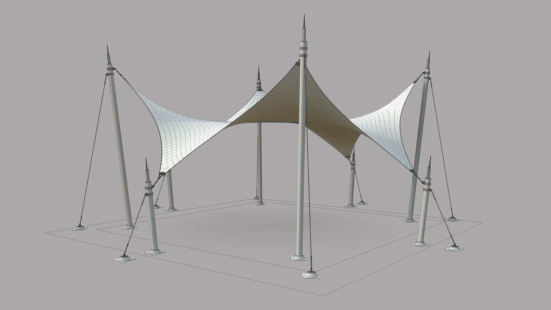 3D Model Tensile Structure Tent - TurboSquid 2257960