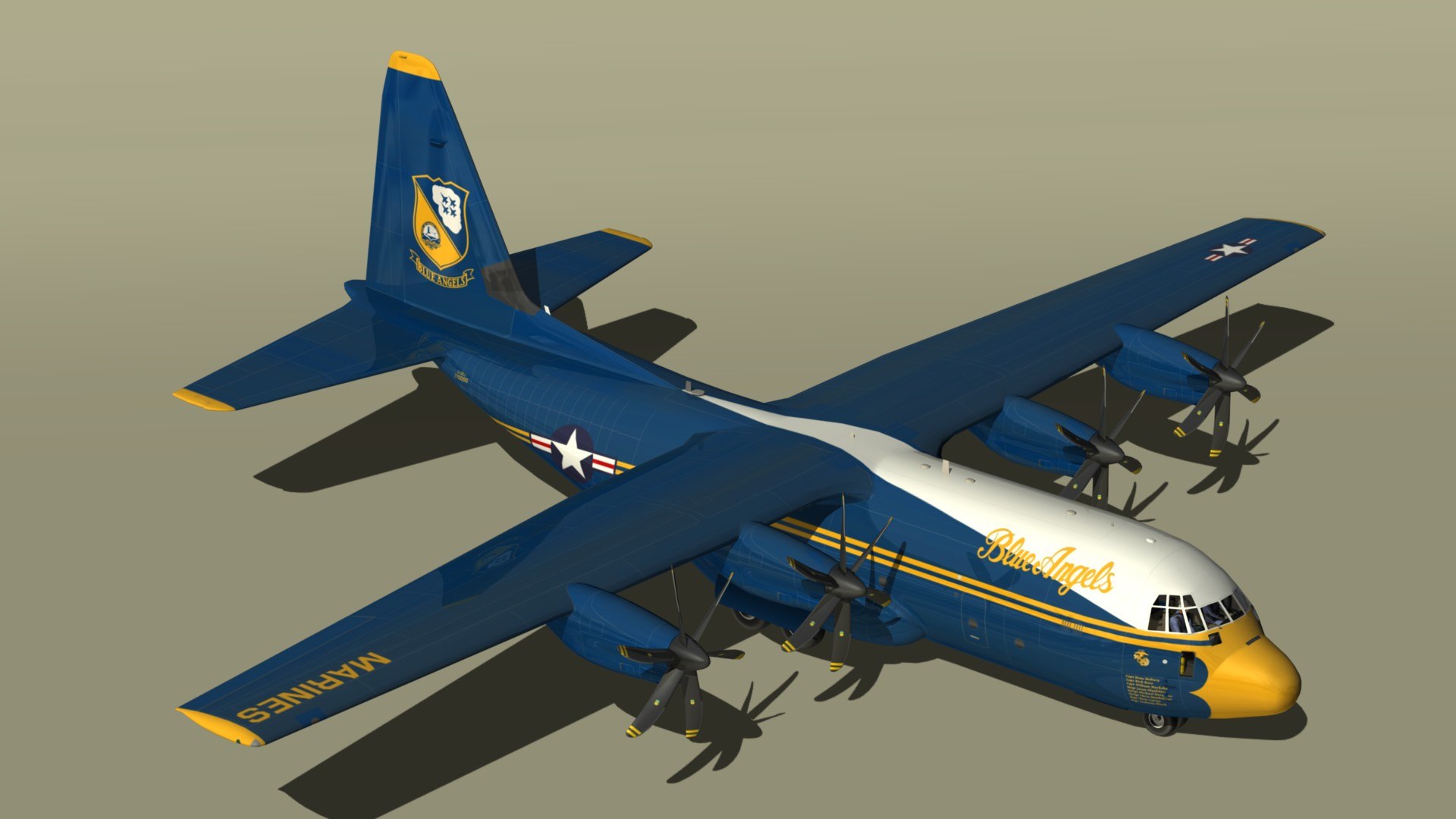 Hercules C130 Blue Angels 3D Model - TurboSquid 1862502