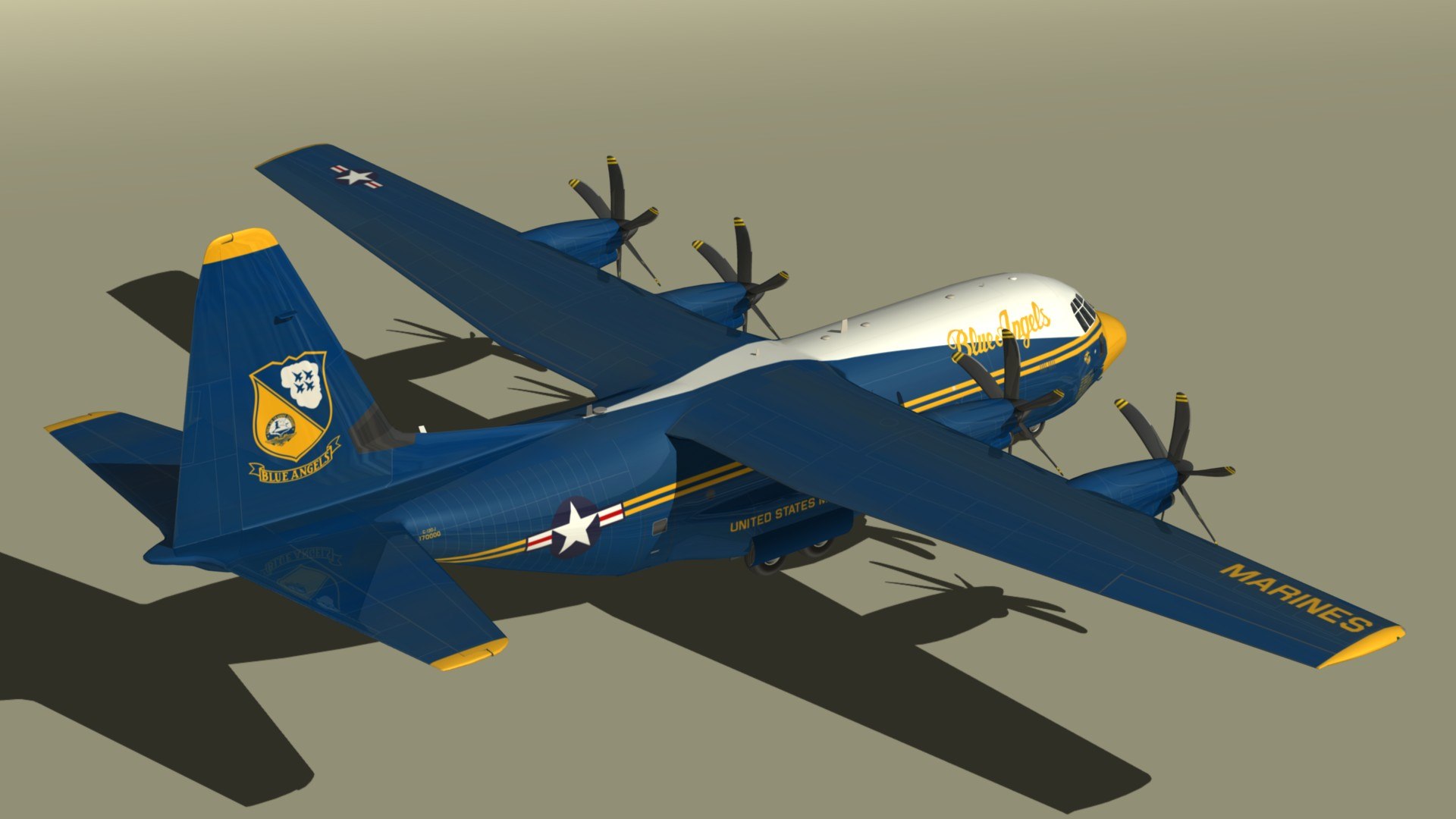 Hercules C130 Blue Angels 3D Model - TurboSquid 1862502