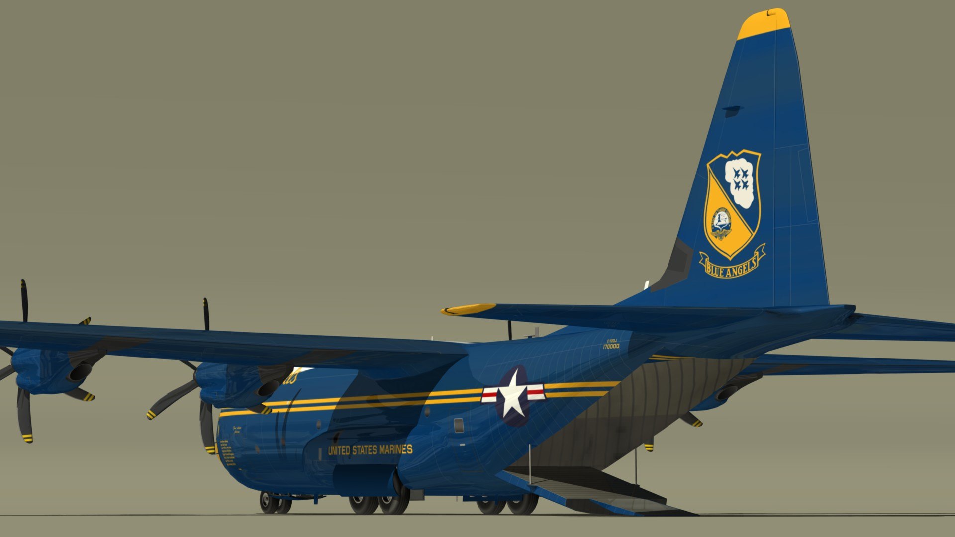 Hercules C130 Blue Angels 3D Model - TurboSquid 1862502