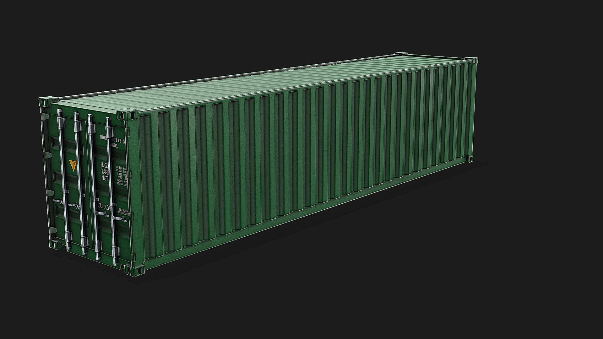 40ft Shipping Container - Green 3D Model - TurboSquid 2152001