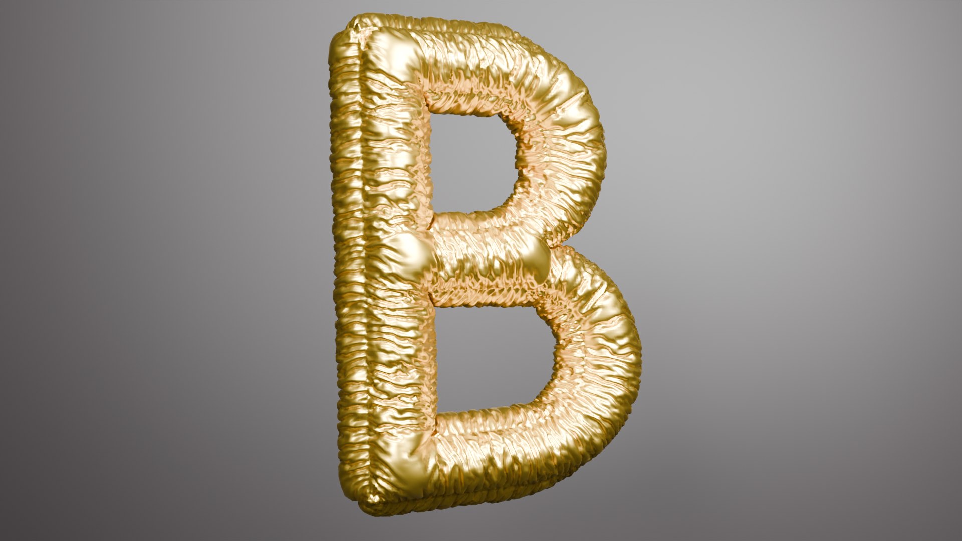 3D Model Gold B Balloon Model - TurboSquid 2415713