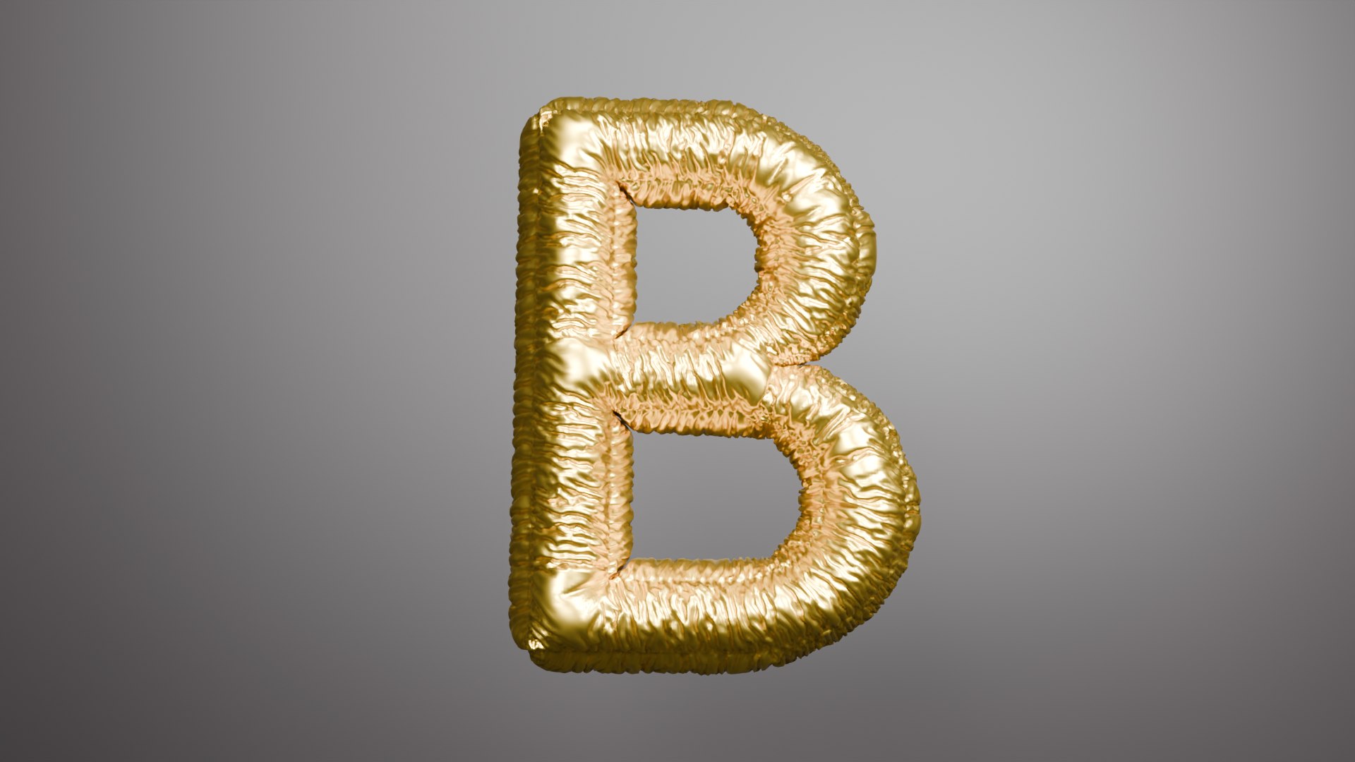 3D Model Gold B Balloon Model - TurboSquid 2415713