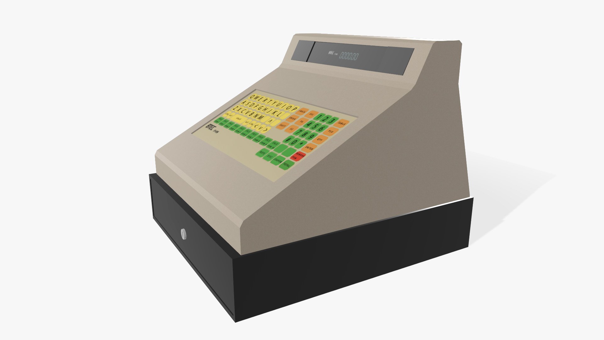 3D Retro Cash Register - 80s Era - TurboSquid 2254357