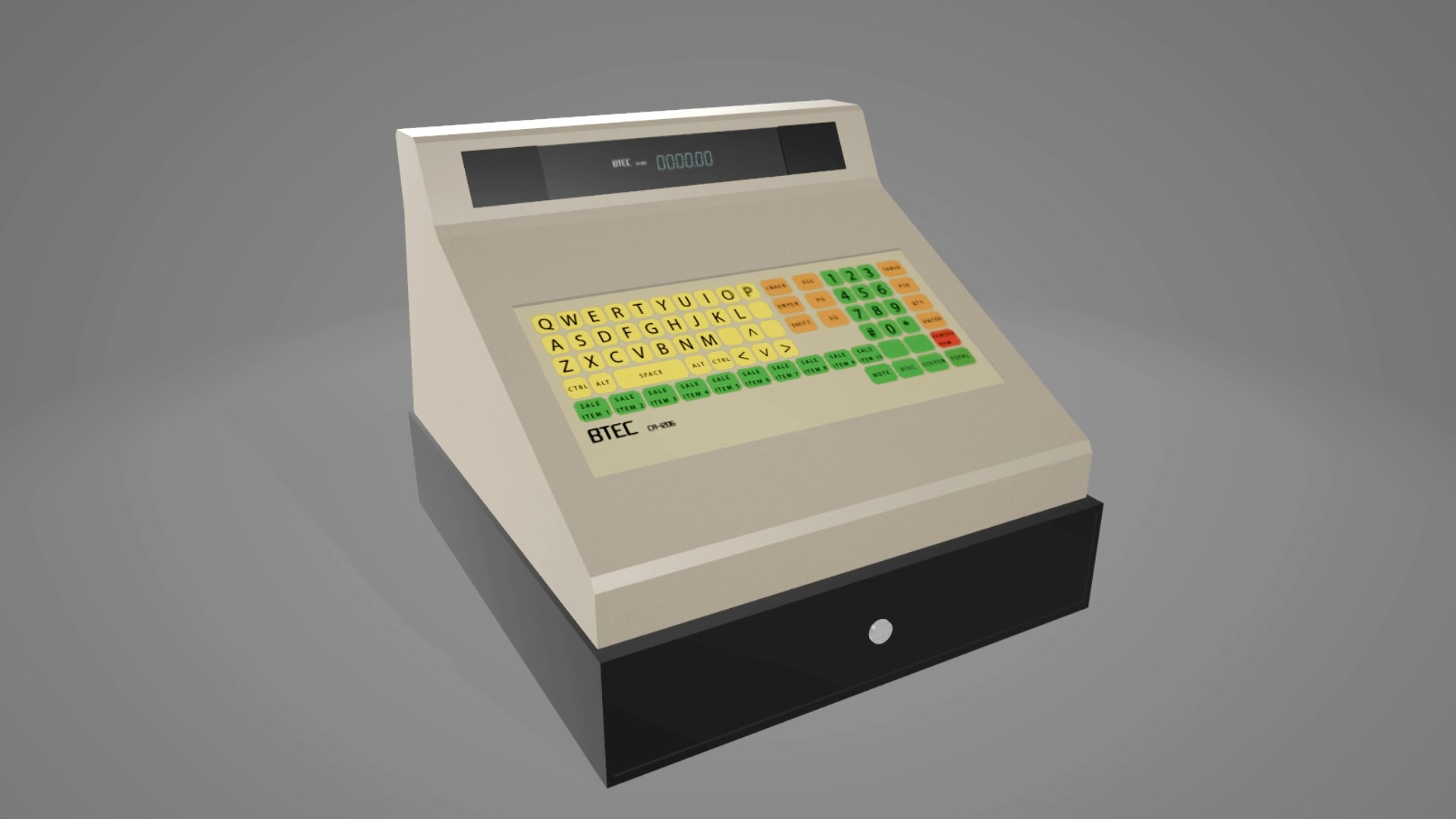 3D Retro Cash Register - 80s Era - TurboSquid 2254357