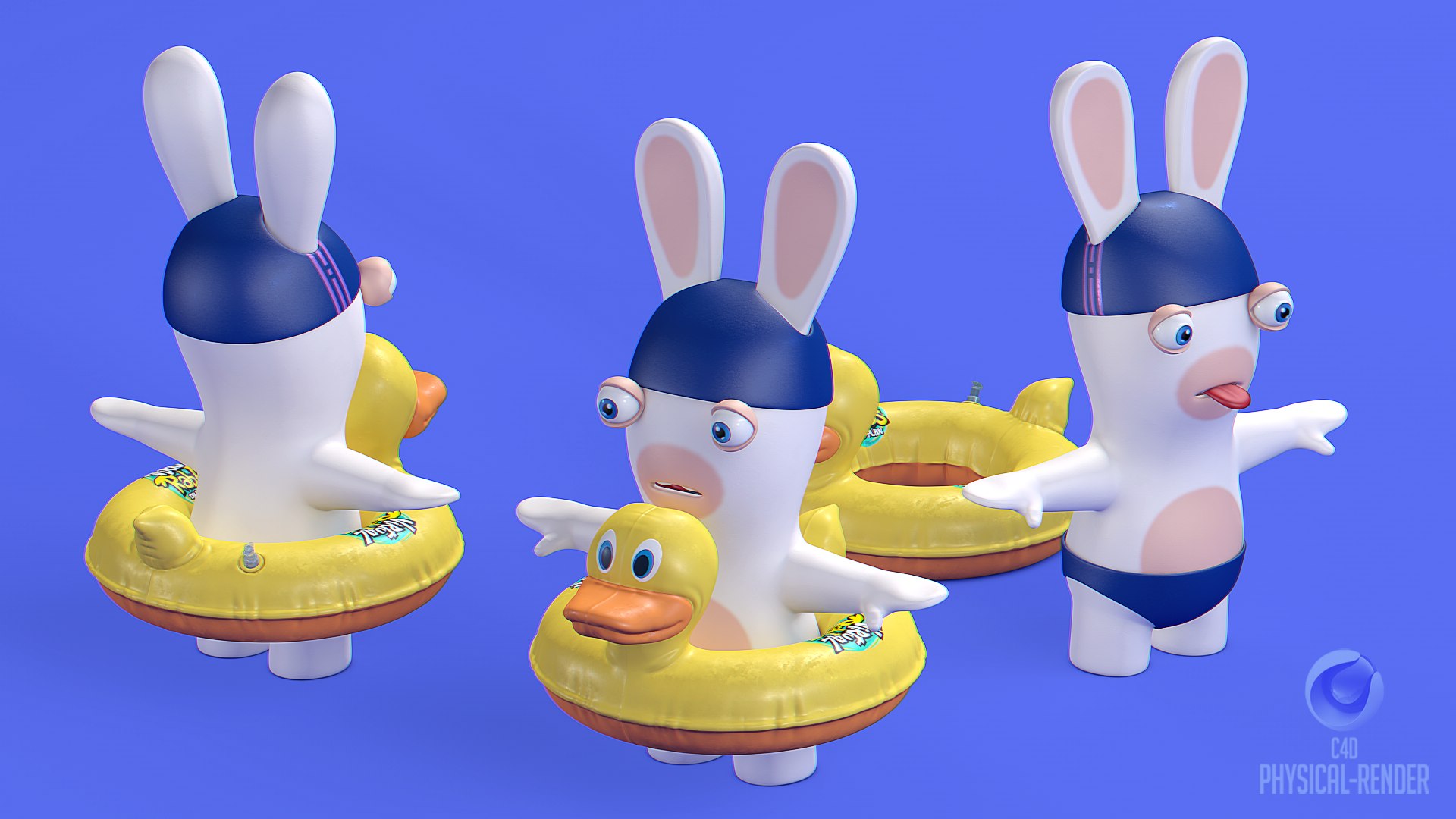 3D Model Rabbid Swimmer Character 8K - TurboSquid 1773581