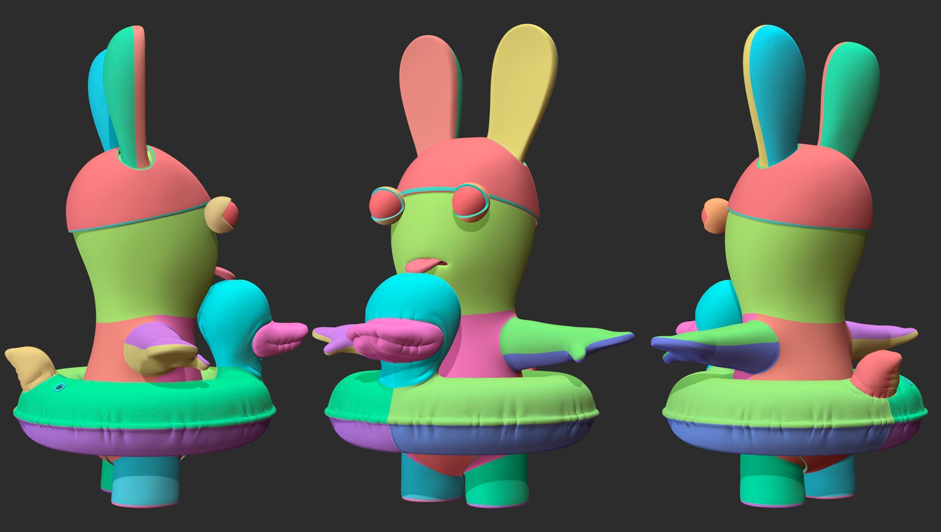 3D Model Rabbid Swimmer Character 8K - TurboSquid 1773581