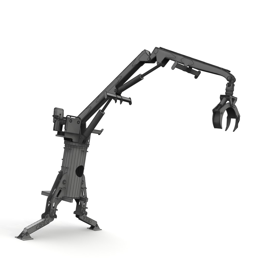Truck Log Loader Crane 3d Model