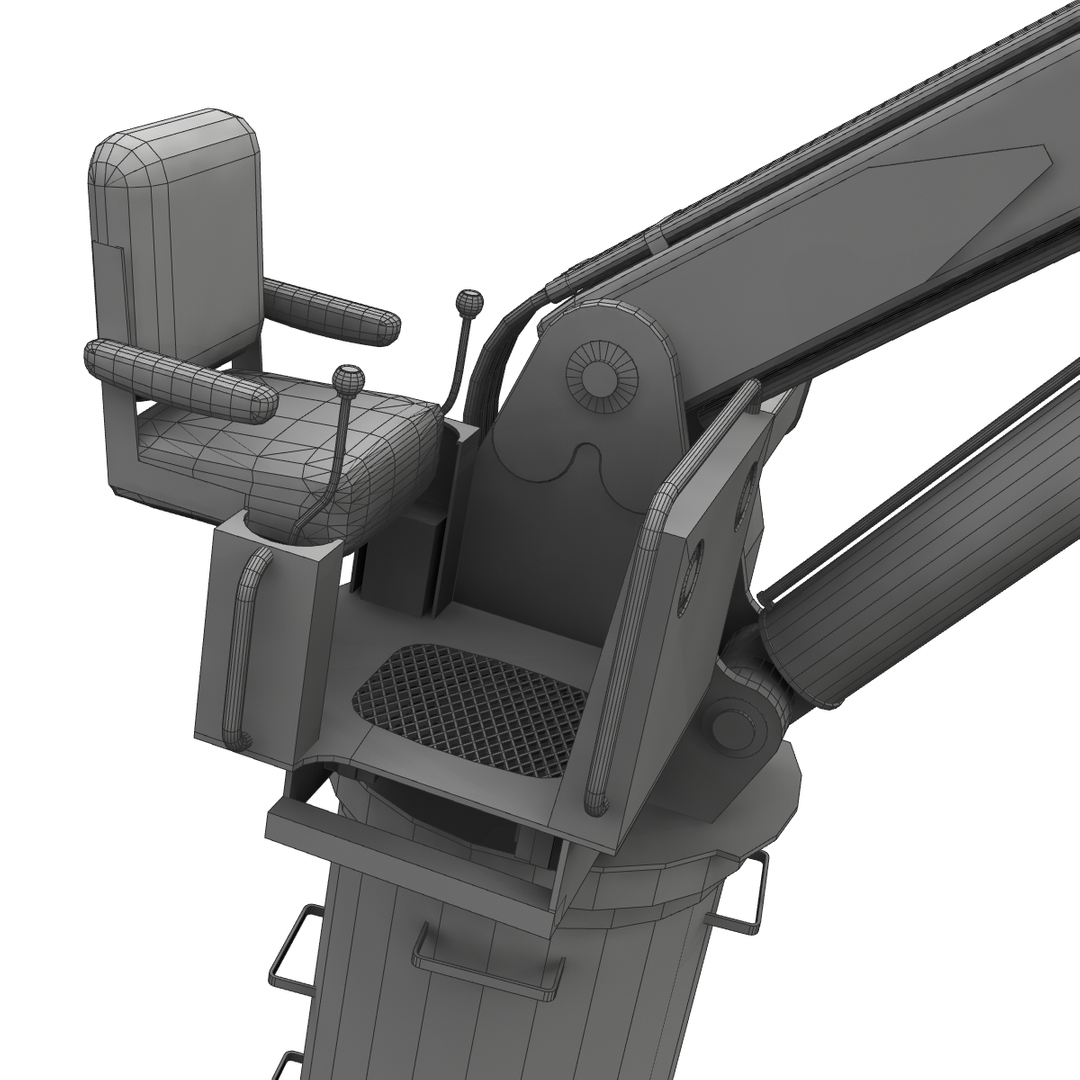 truck log loader crane 3d model