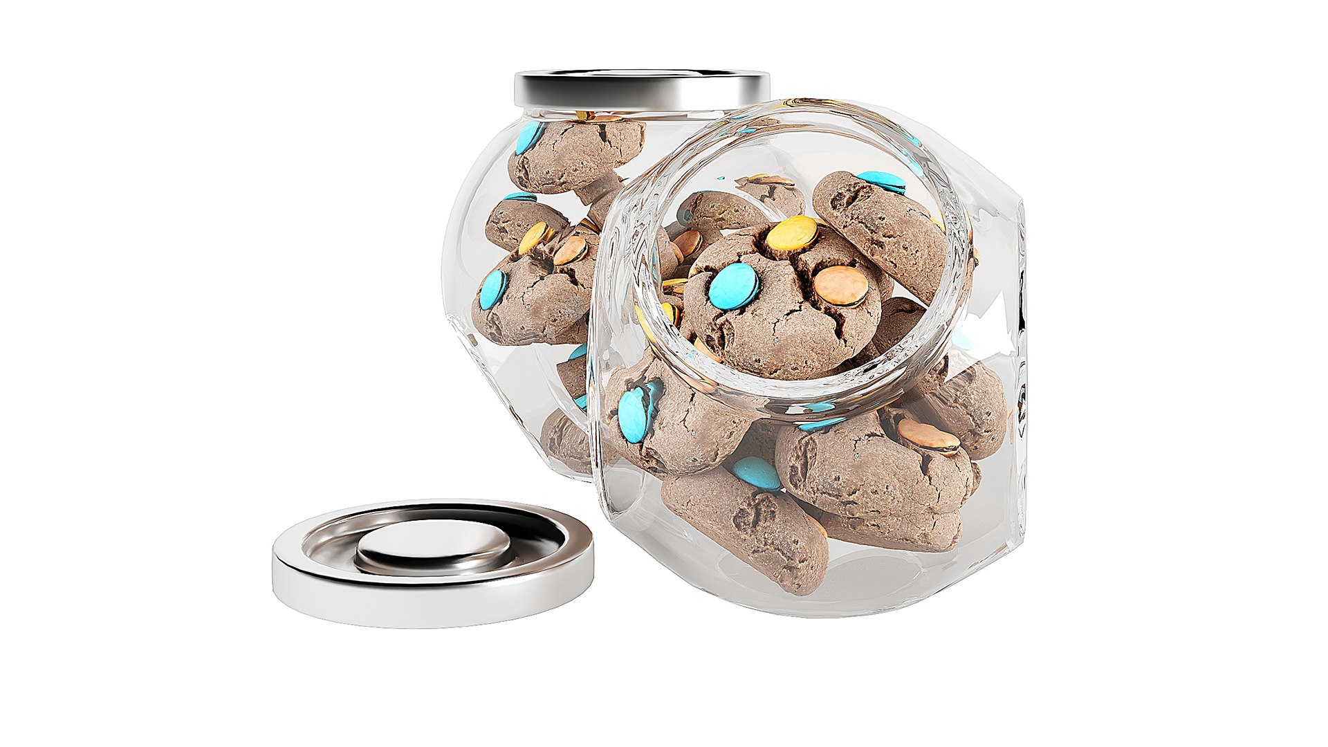 3D Model Chocolate Chip Cookies In A Glass Jar 10 - TurboSquid 1981634