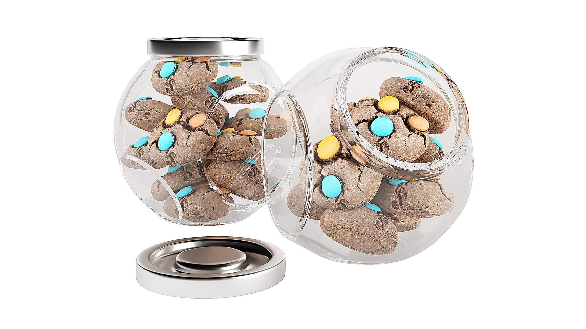 3D Model Chocolate Chip Cookies In A Glass Jar 10 - TurboSquid 1981634