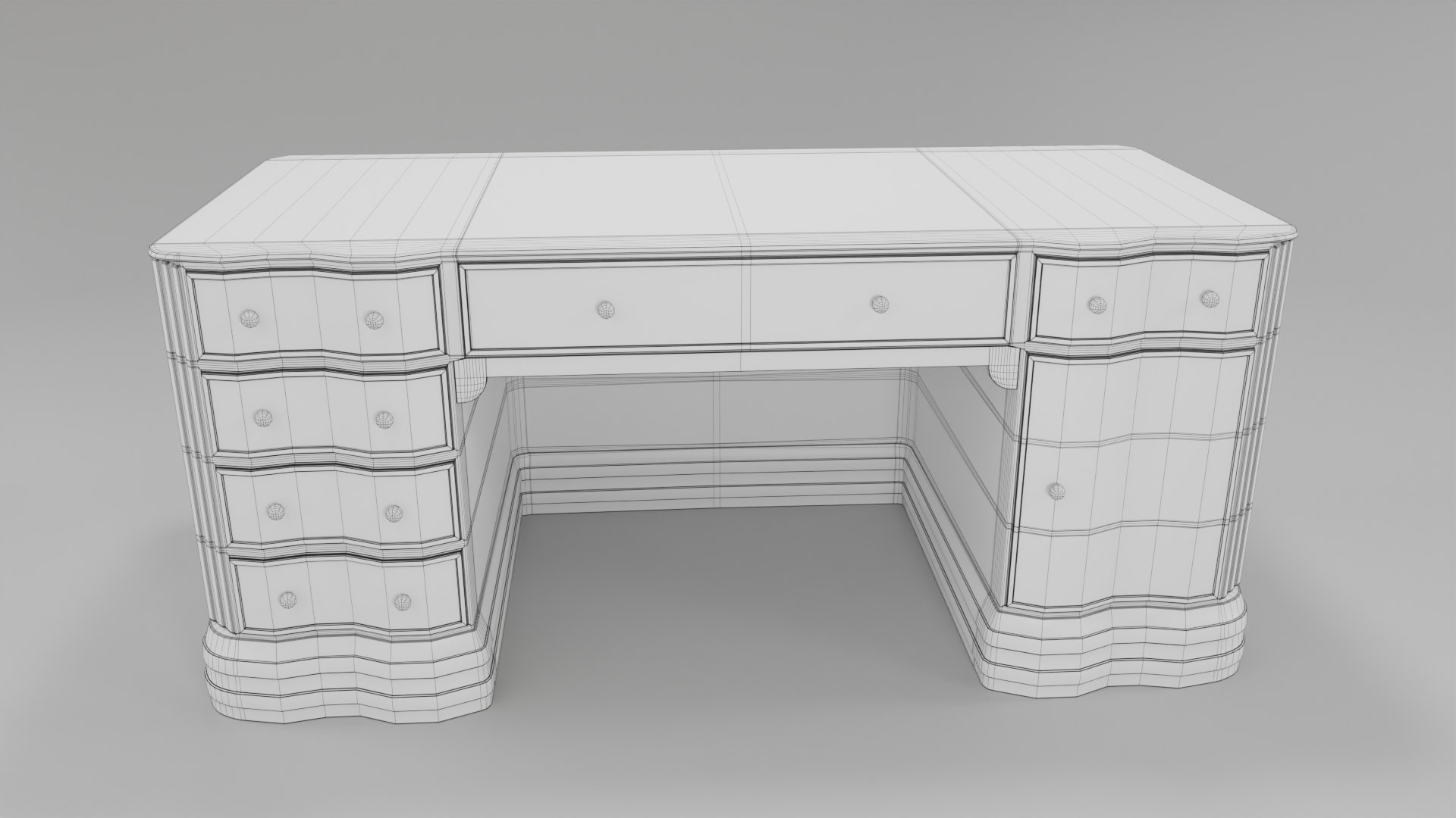 3D Vintage Desk - Low Poly - TurboSquid 1986484