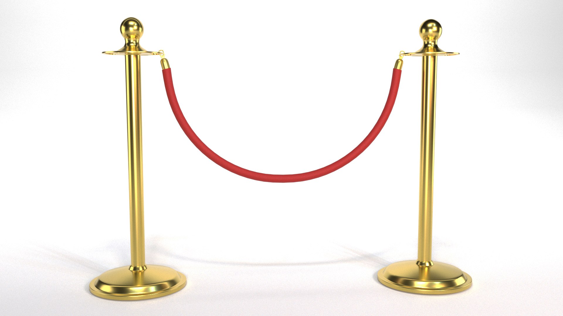 3D Red Rope Stanchion Model - TurboSquid 2387977