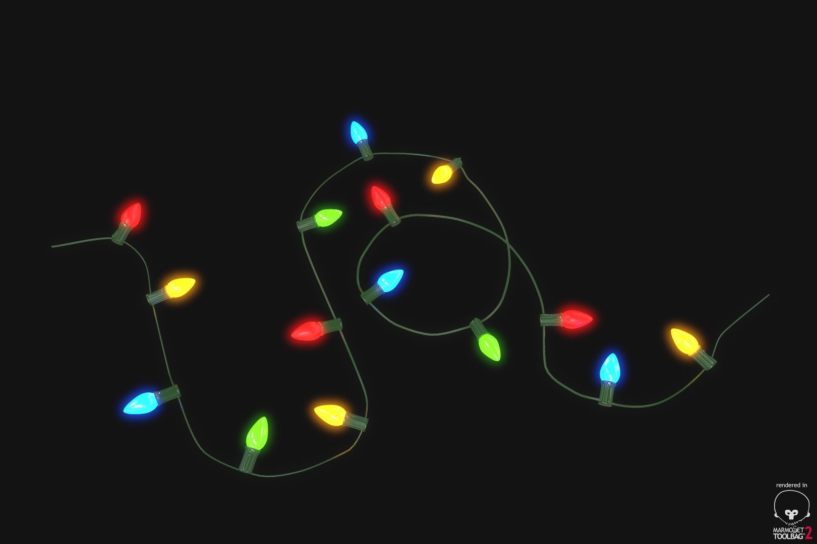 String Christmas Lights V5 3D - TurboSquid 1473541