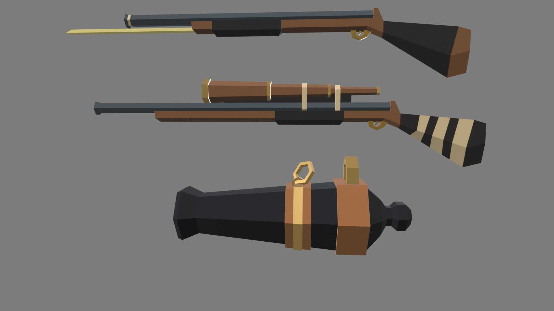 Stylized Guns Lowpoly 3D Model - TurboSquid 2407636