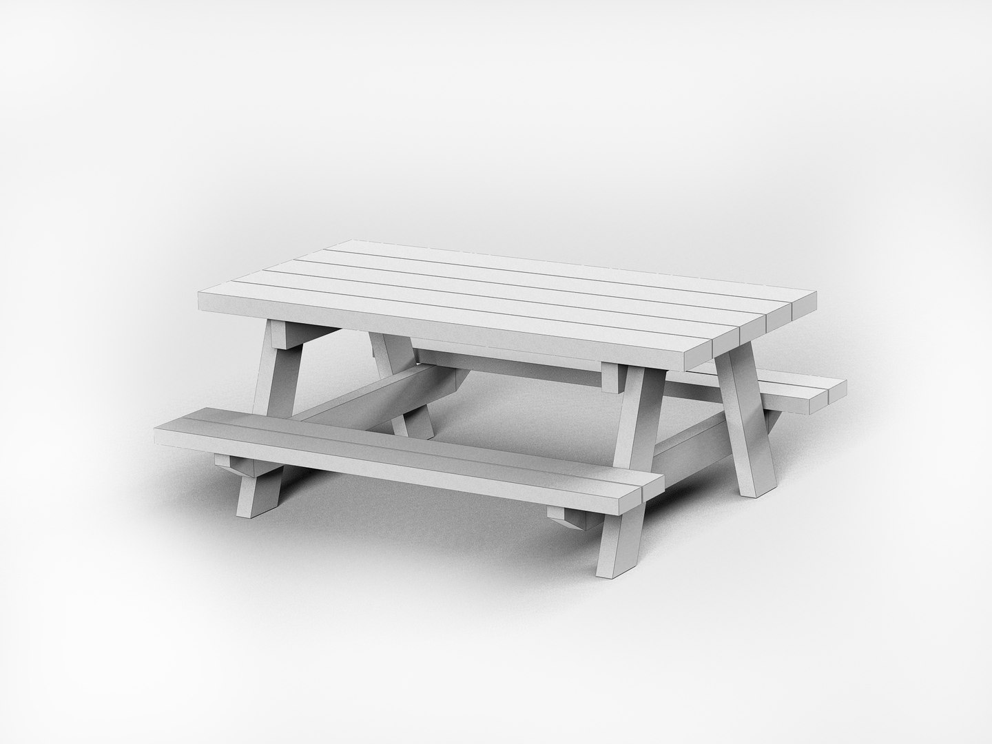 3D Model Wooden Table And Bench - TurboSquid 2398820