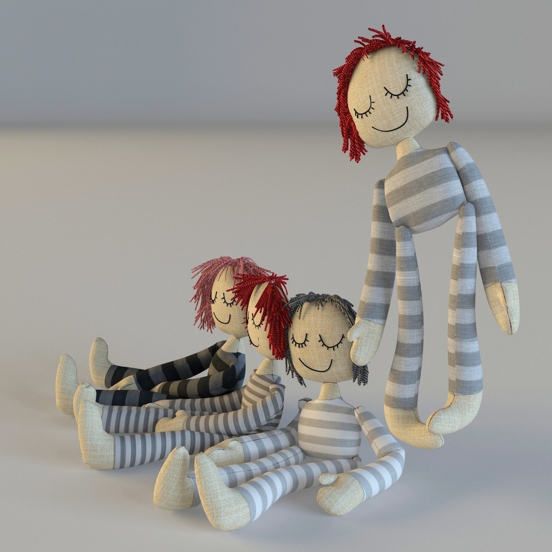 3d Model Of Dolls Textile