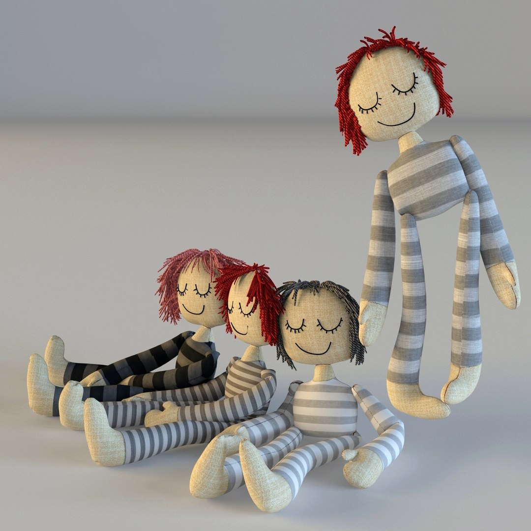 3d Model Of Dolls Textile