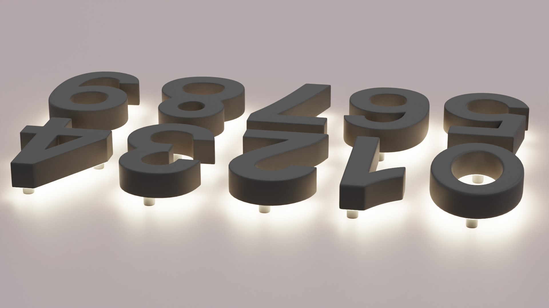 Number Lights 3D Model - TurboSquid 2132922
