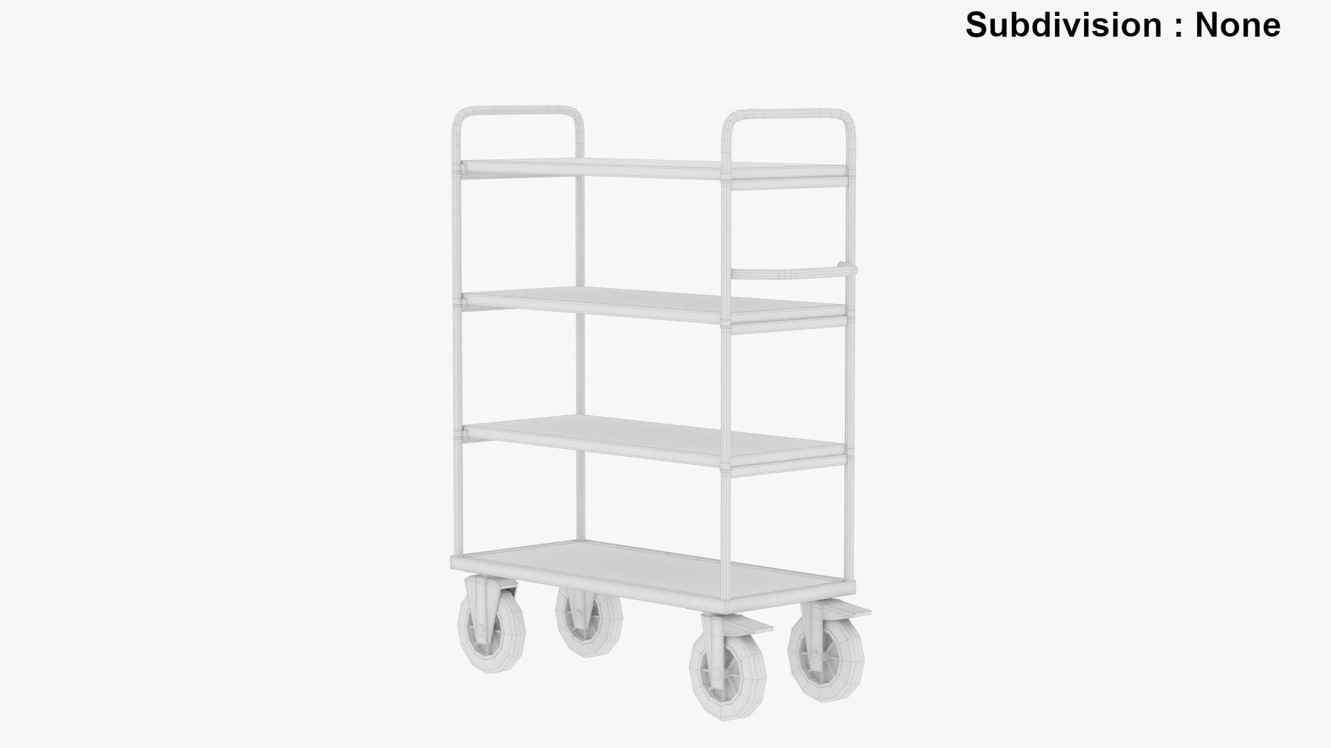 3D Shelved Trolley Service Table Model - TurboSquid 2314416