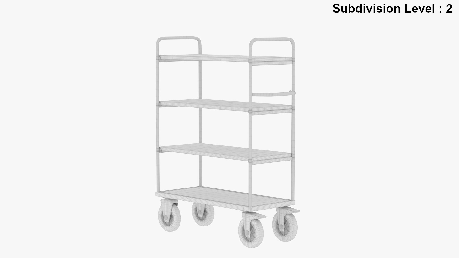 3D Shelved Trolley Service Table Model - TurboSquid 2314416