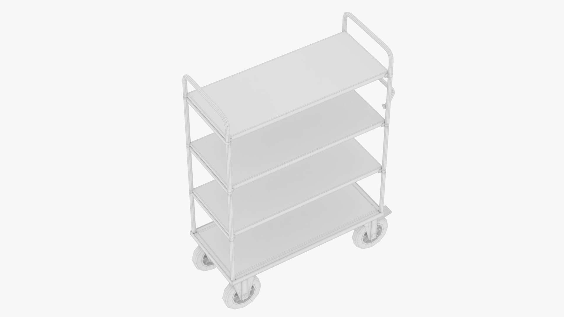 3D Shelved Trolley Service Table Model - TurboSquid 2314416