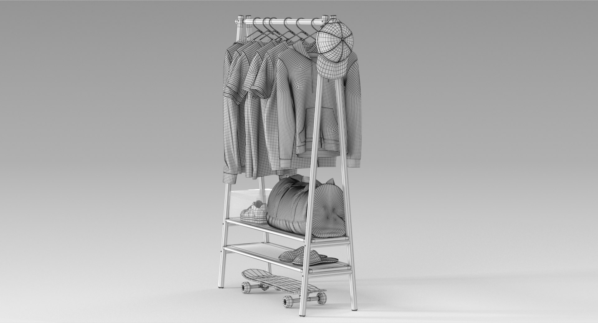 Realistic clothes rack 3D model - TurboSquid 1307136