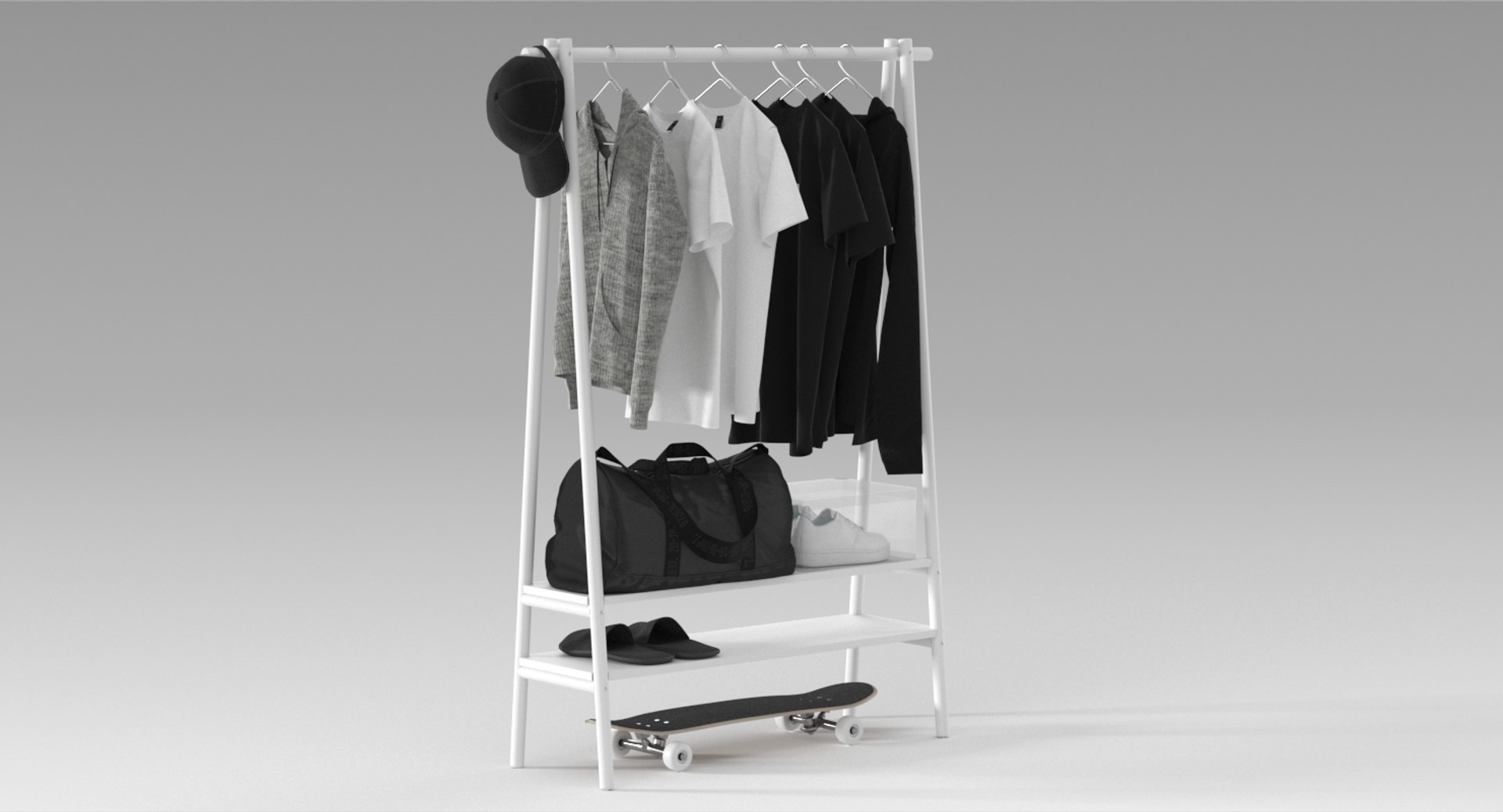 Realistic Clothes Rack 3D Model - TurboSquid 1307136