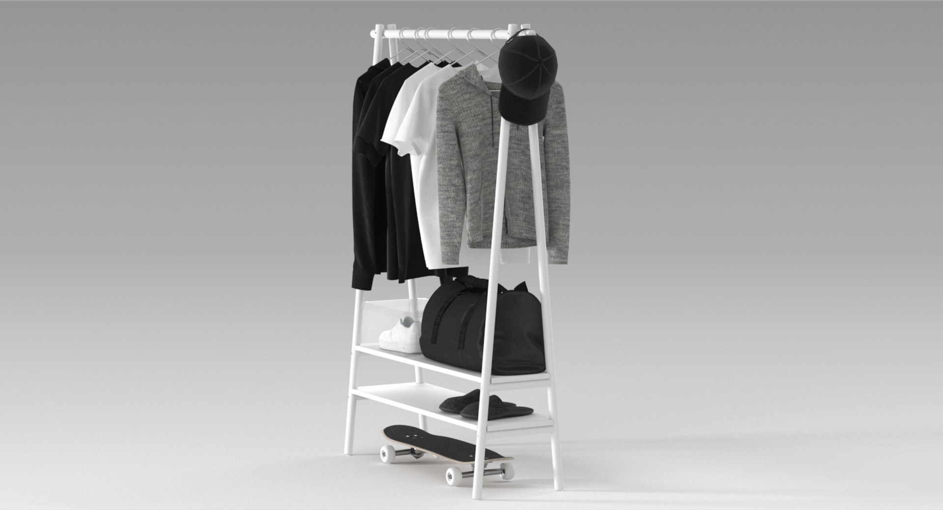 Realistic Clothes Rack 3D Model - TurboSquid 1307136