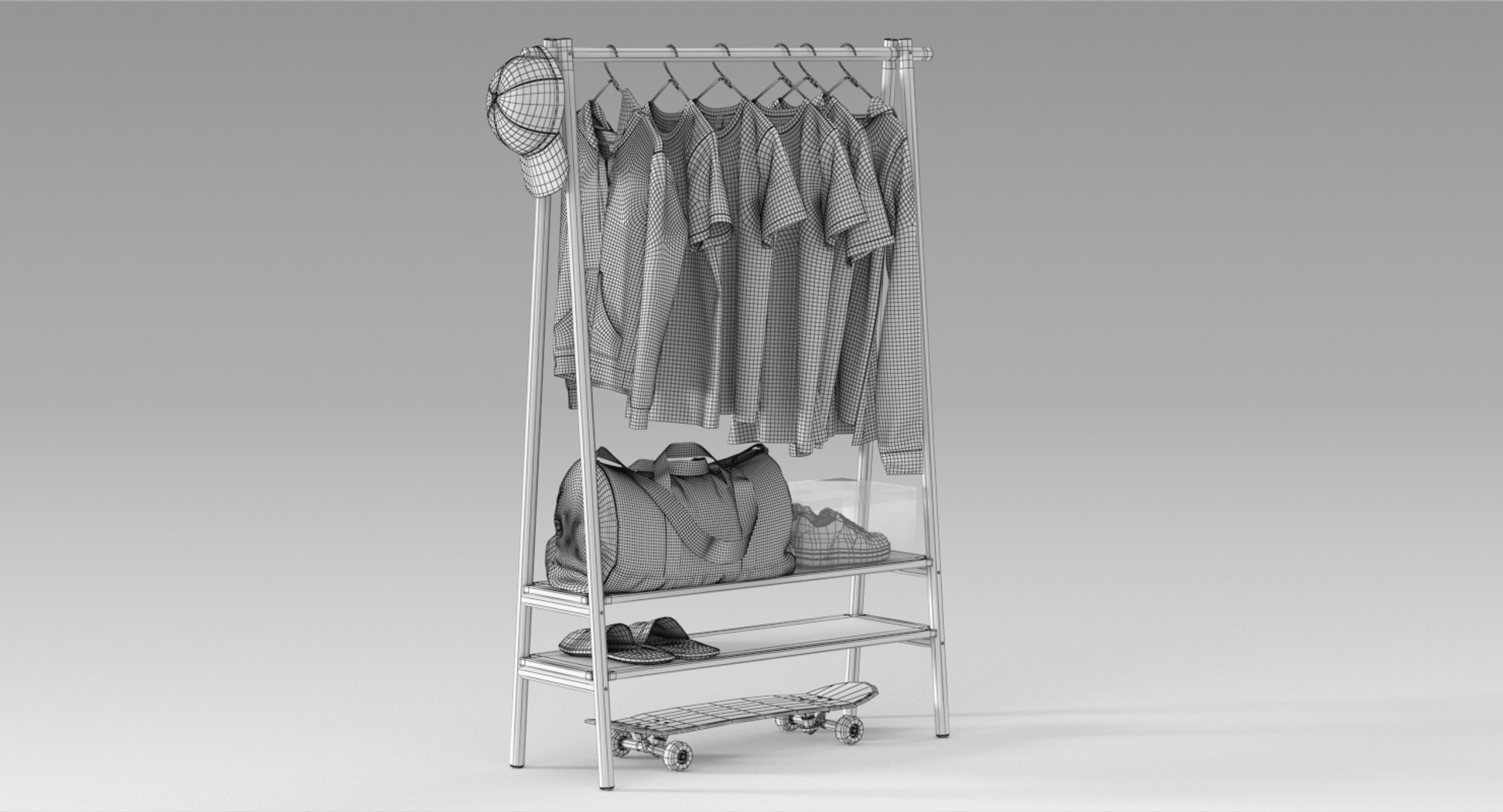 Realistic clothes rack 3D model - TurboSquid 1307136