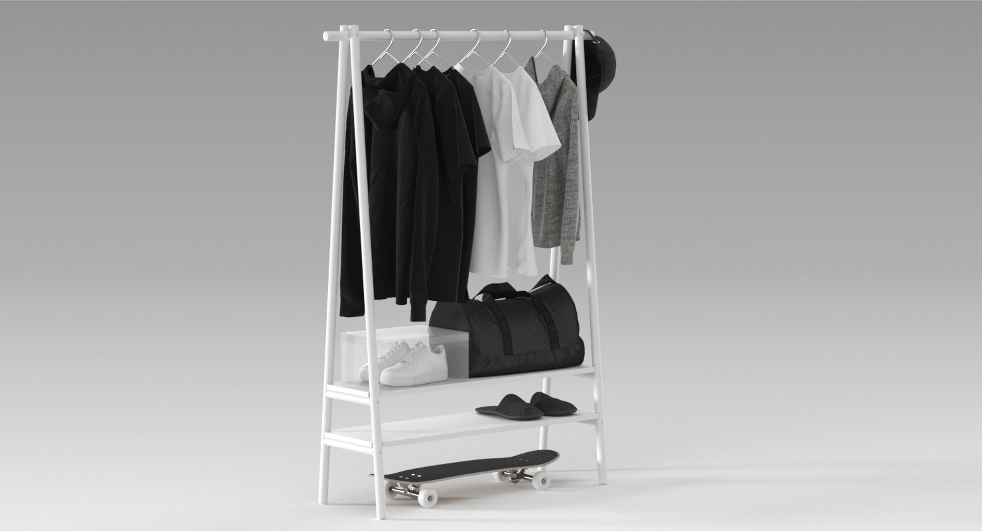 Realistic Clothes Rack 3D Model - TurboSquid 1307136