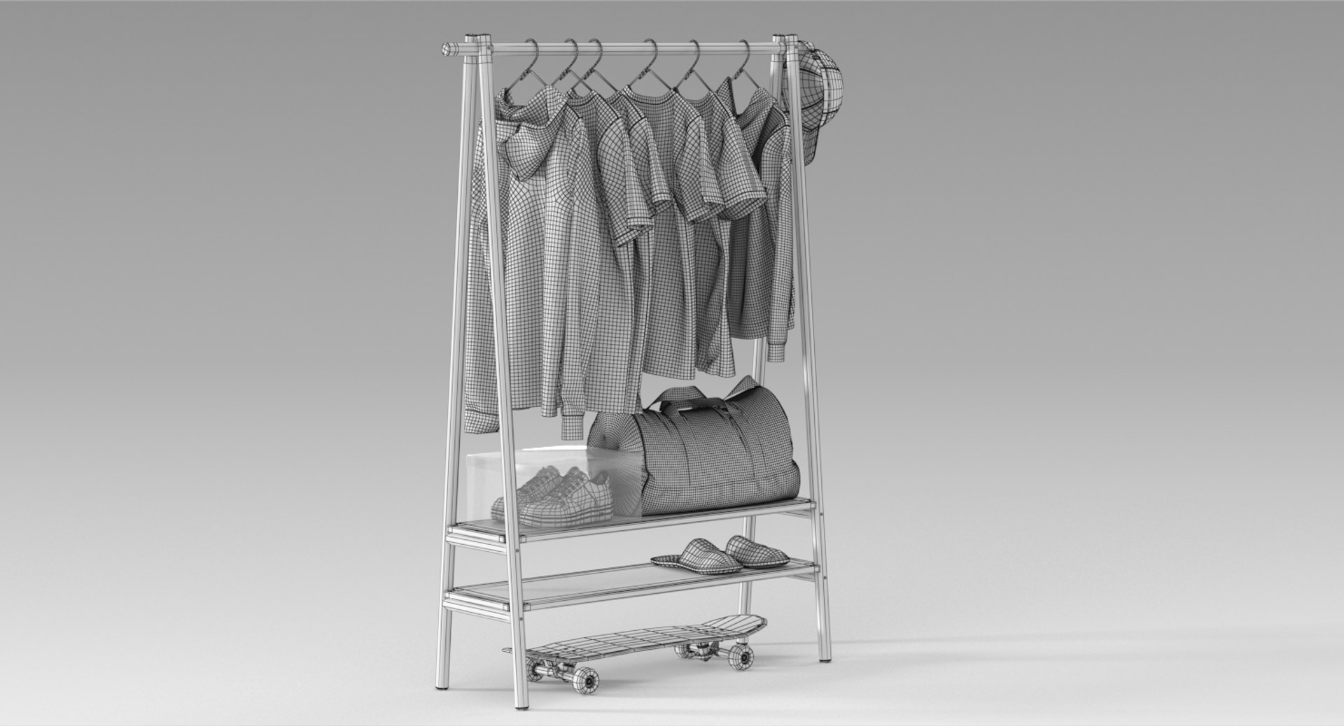 Realistic clothes rack 3D model - TurboSquid 1307136