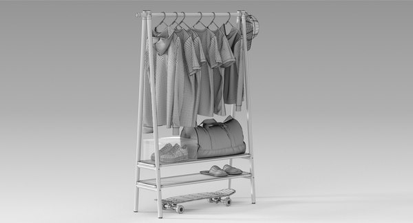 Realistic clothes rack 3D model - TurboSquid 1307136