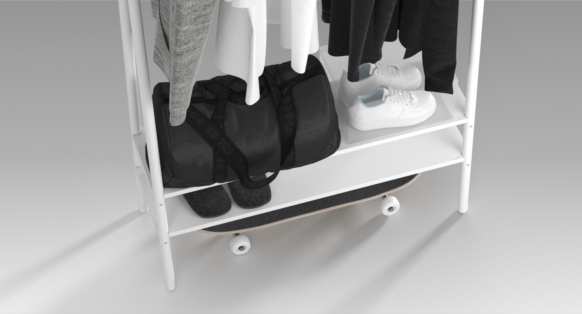 Realistic clothes rack 3D model - TurboSquid 1307136