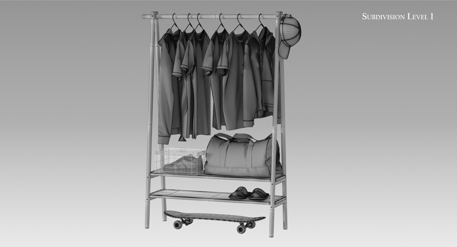Realistic clothes rack 3D model - TurboSquid 1307136