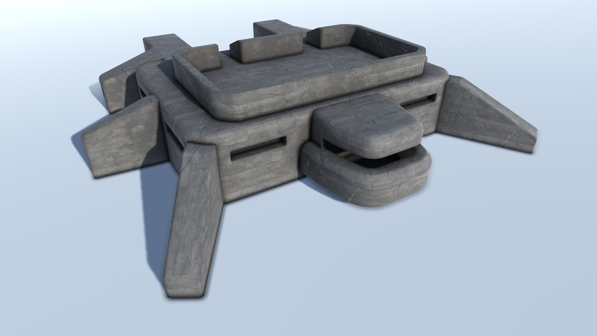 Oblong Bunker Defense 01 3D Model - TurboSquid 2432729