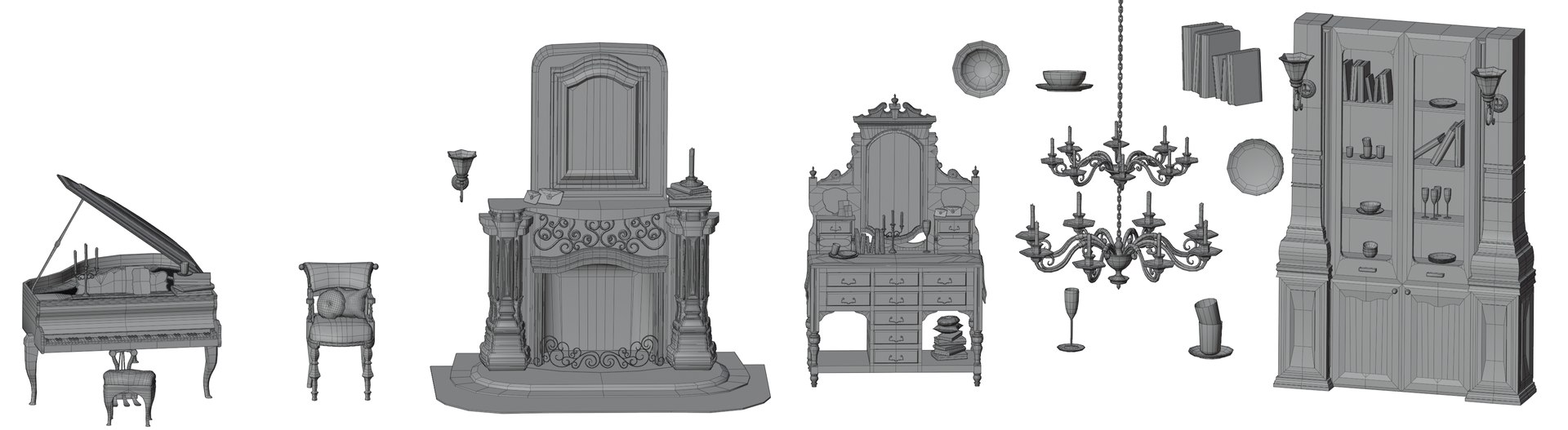 Isometric Victorian Room 3D Model - TurboSquid 2360955