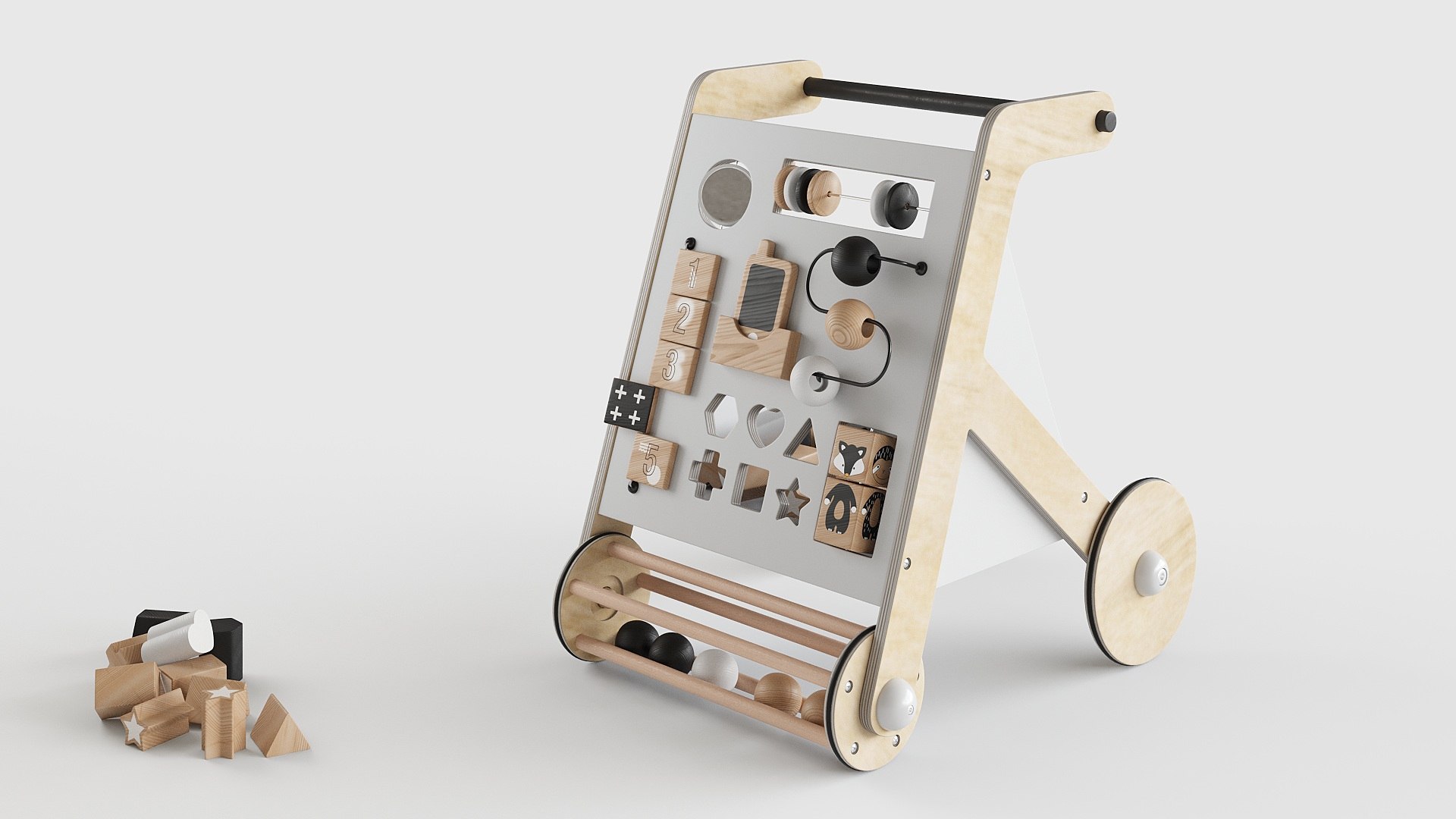 3D Model Interactive Walkers Activity Baby Push Walker - TurboSquid 2225474