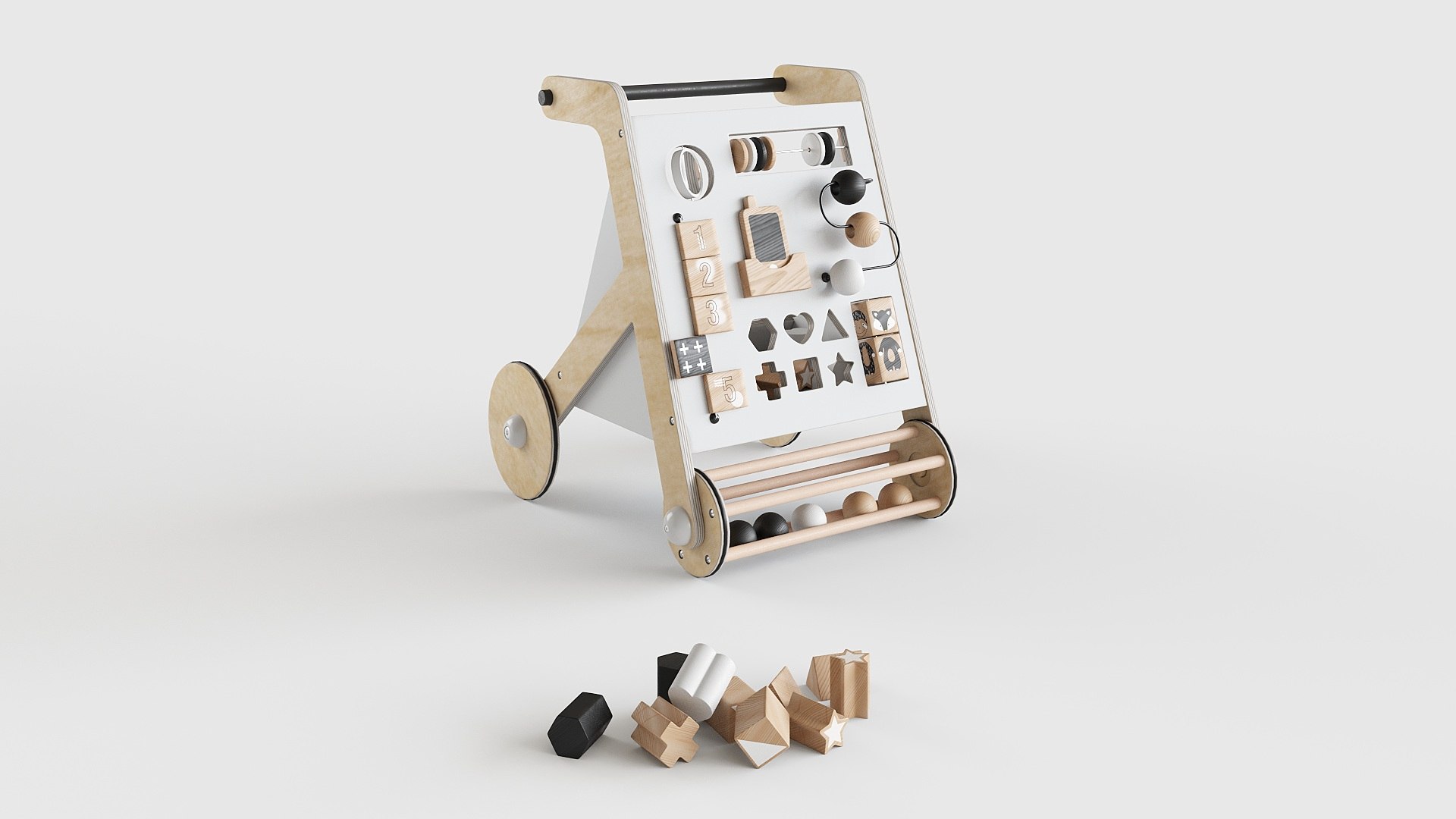 3D Model Interactive Walkers Activity Baby Push Walker - TurboSquid 2225474