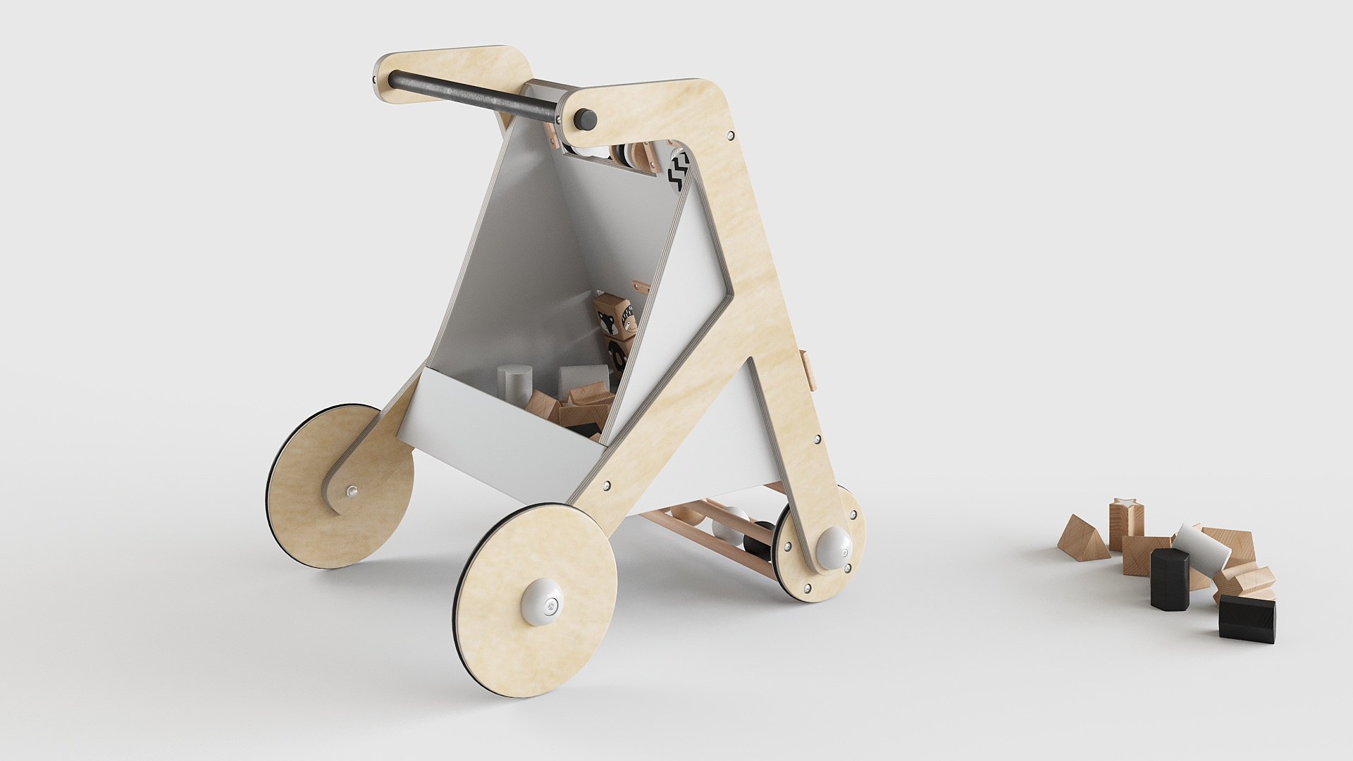 3D Model Interactive Walkers Activity Baby Push Walker - TurboSquid 2225474