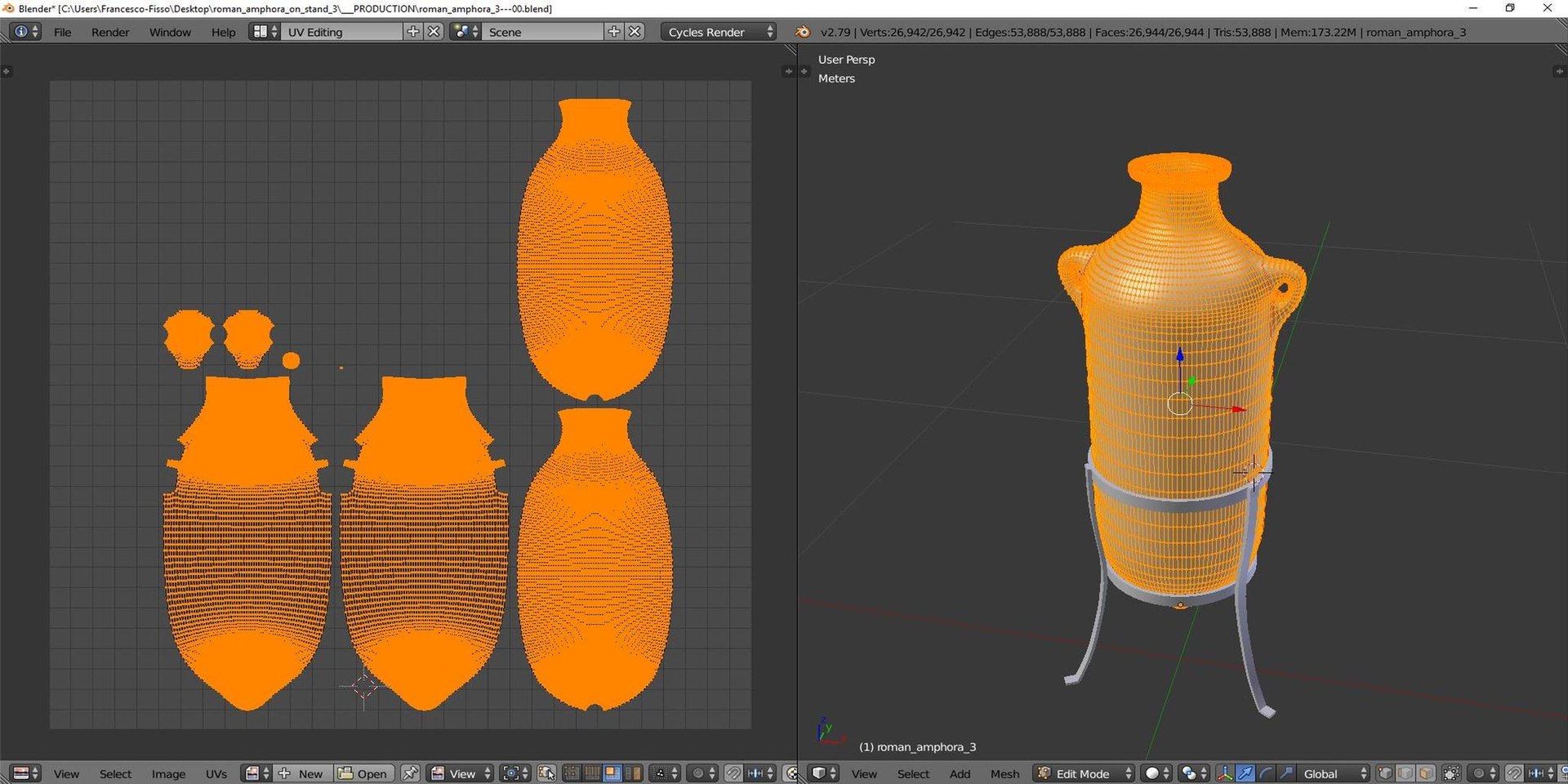3D roman amphora stand 3 model - TurboSquid 1406863