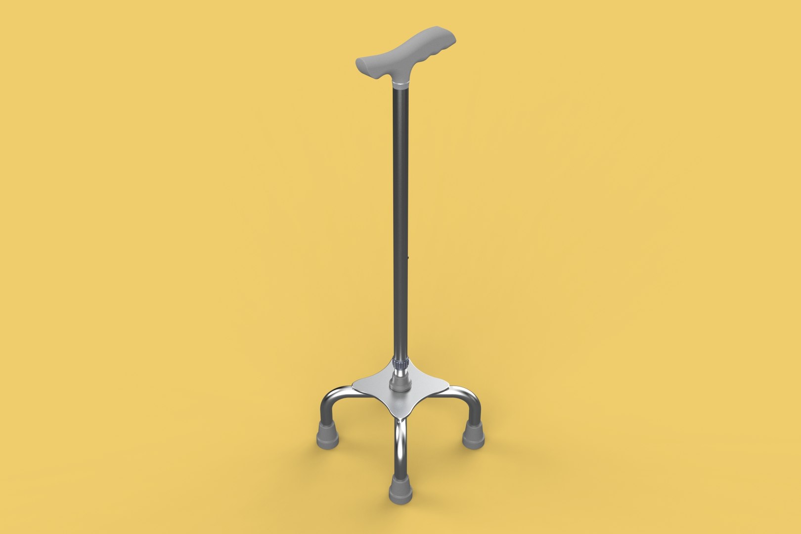 QUADRIPOD WALKING AID ELDERLY STICK CANE POLE QUAD FOOT 4 LEG 3D ...