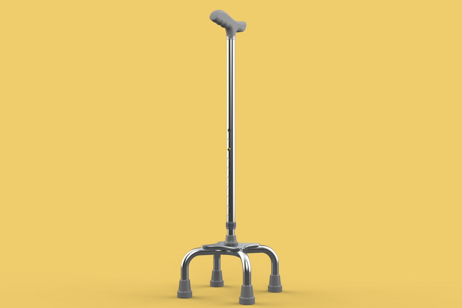 QUADRIPOD WALKING AID ELDERLY STICK CANE POLE QUAD FOOT 4 LEG 3D ...