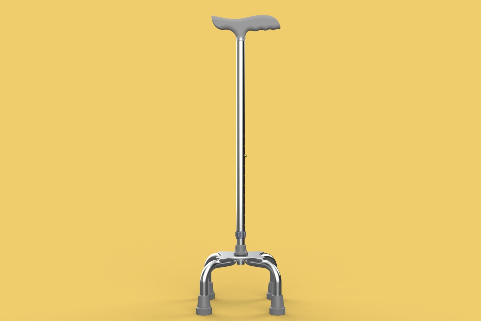 QUADRIPOD WALKING AID ELDERLY STICK CANE POLE QUAD FOOT 4 LEG 3D ...