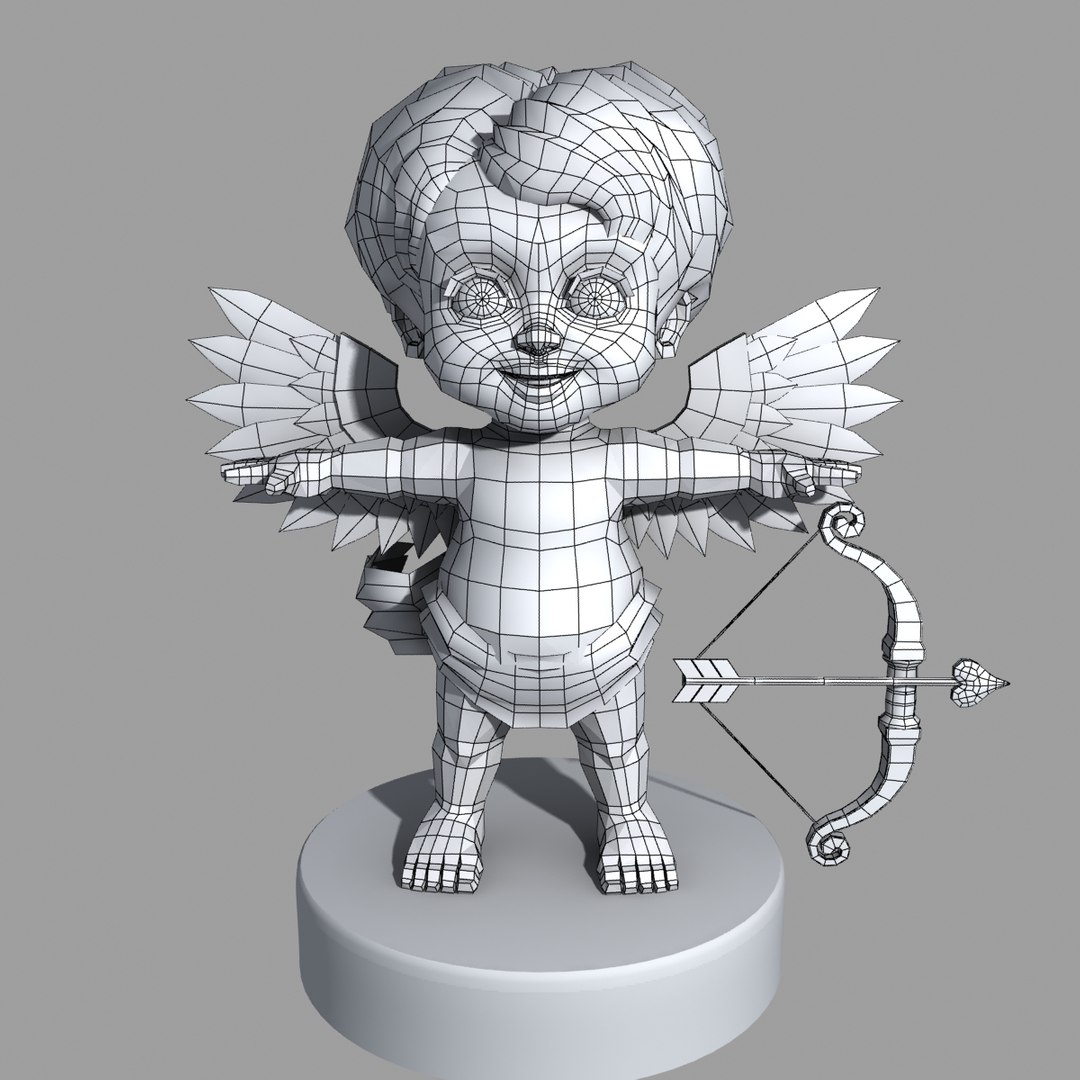 Cartoon Character Cupid 3d Model