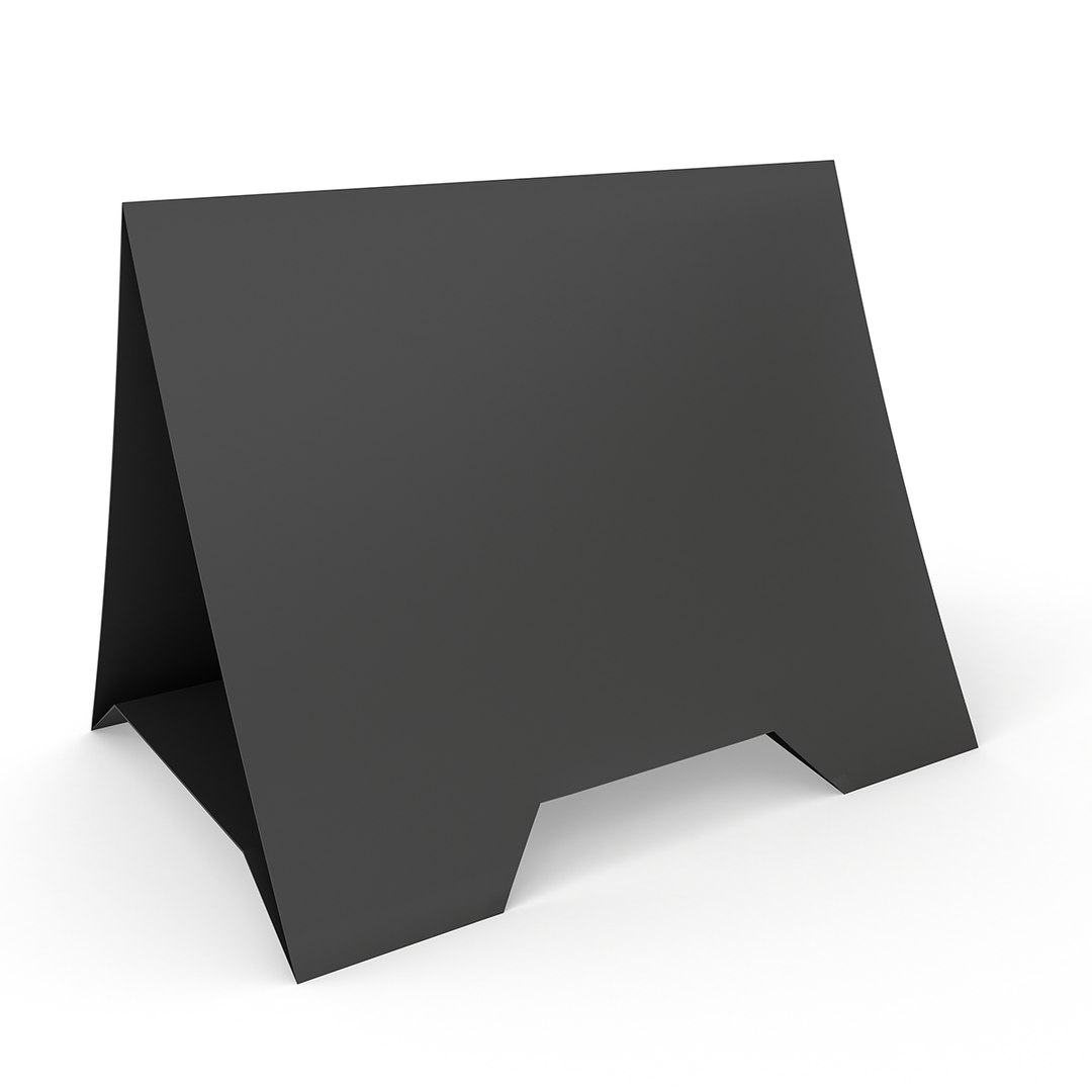 3D Black Paper Tent Card Model - TurboSquid 1466198