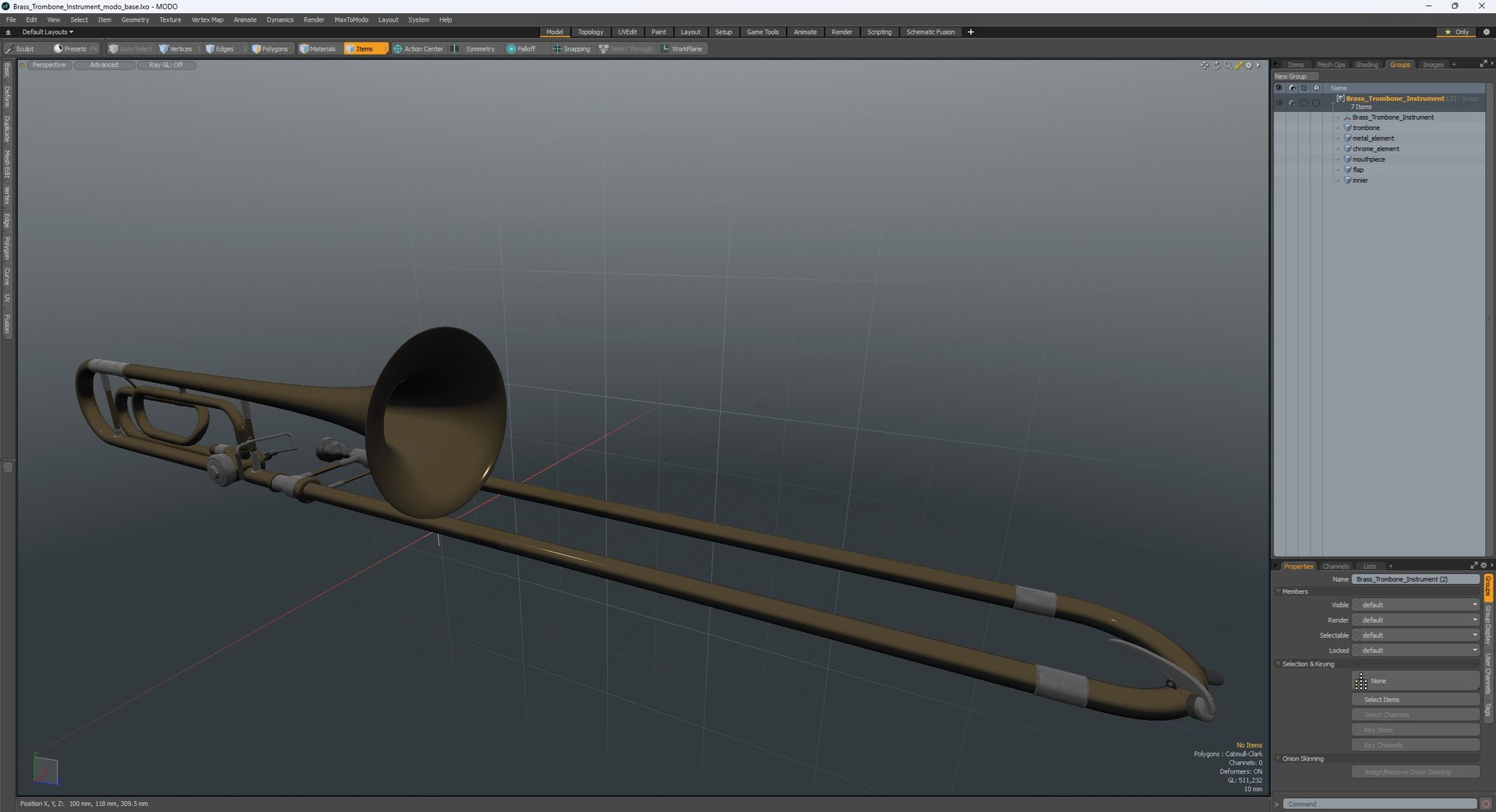 3D Model Brass Trombone Instrument - TurboSquid 2337743