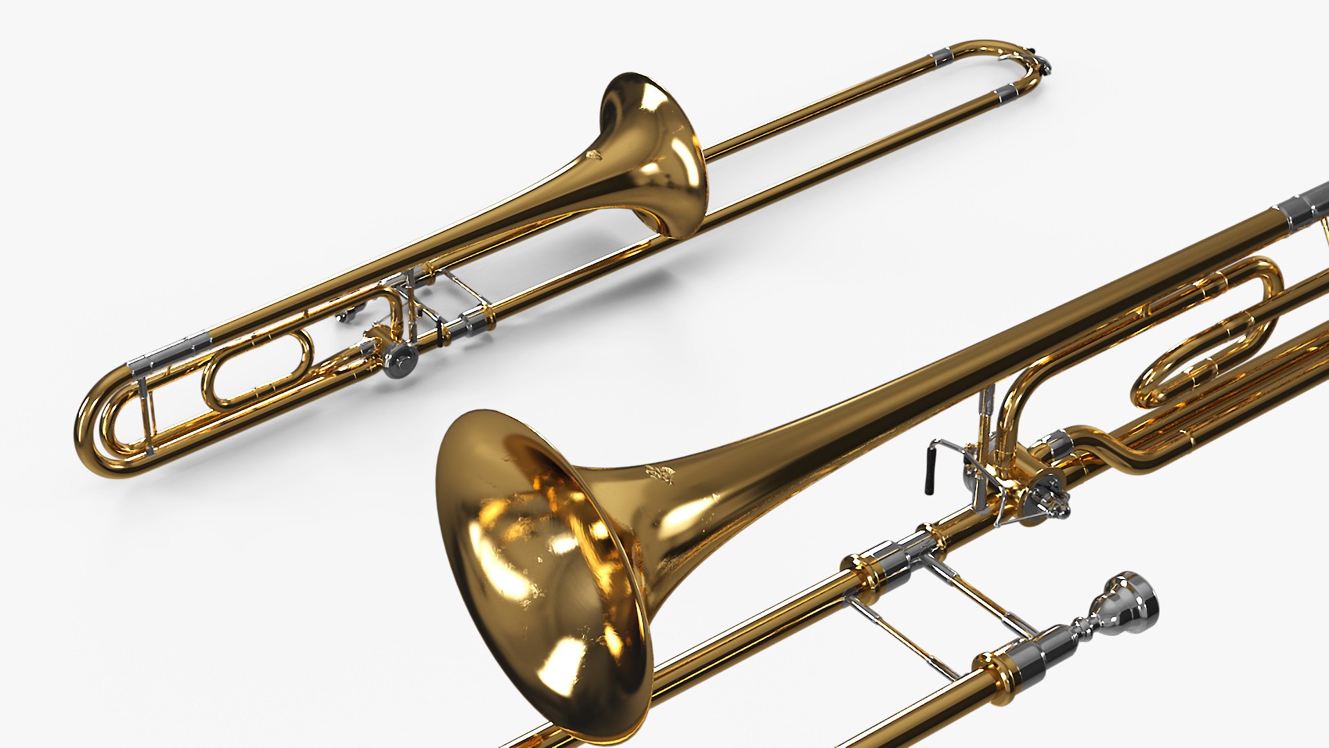 3D Model Brass Trombone Instrument - TurboSquid 2337743
