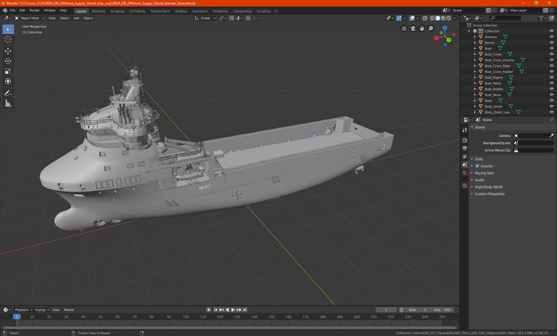 REM EIR Offshore Supply Vessel 3D Model - TurboSquid 1997531